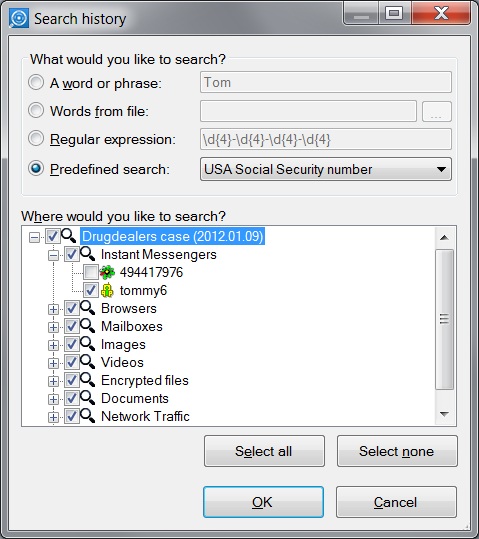 Open Search History