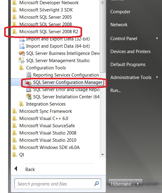 Manual Sql Server Configuration